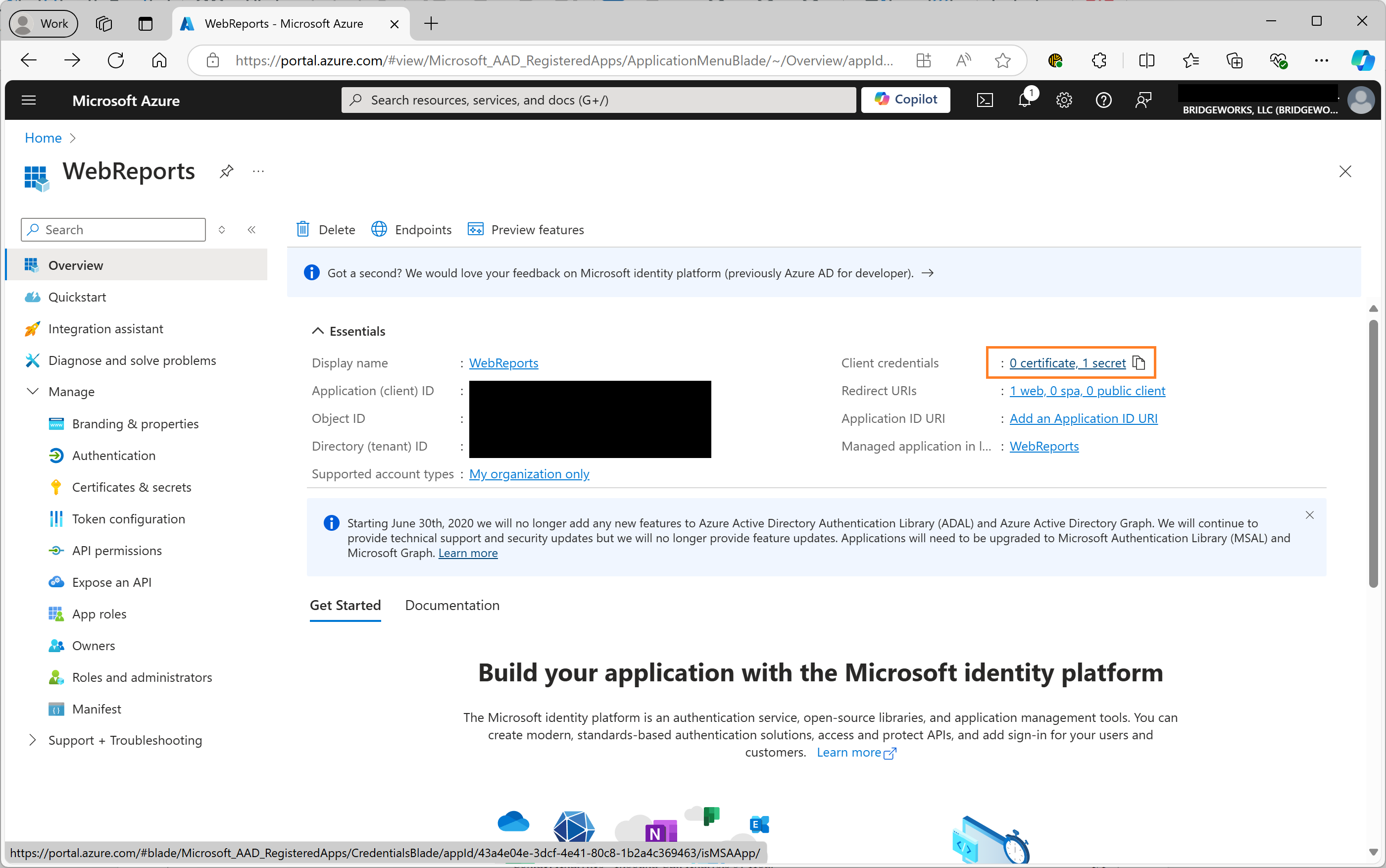 Microsoft Entra Id Azure Ad Oidc Configuration Bridgeworks Help Center