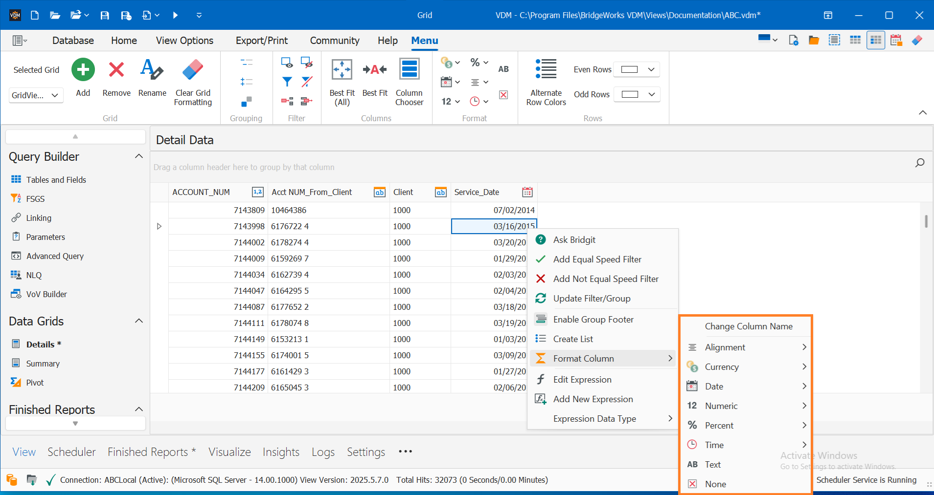 How to Format Columns in VDM – BridgeWorks Help Center