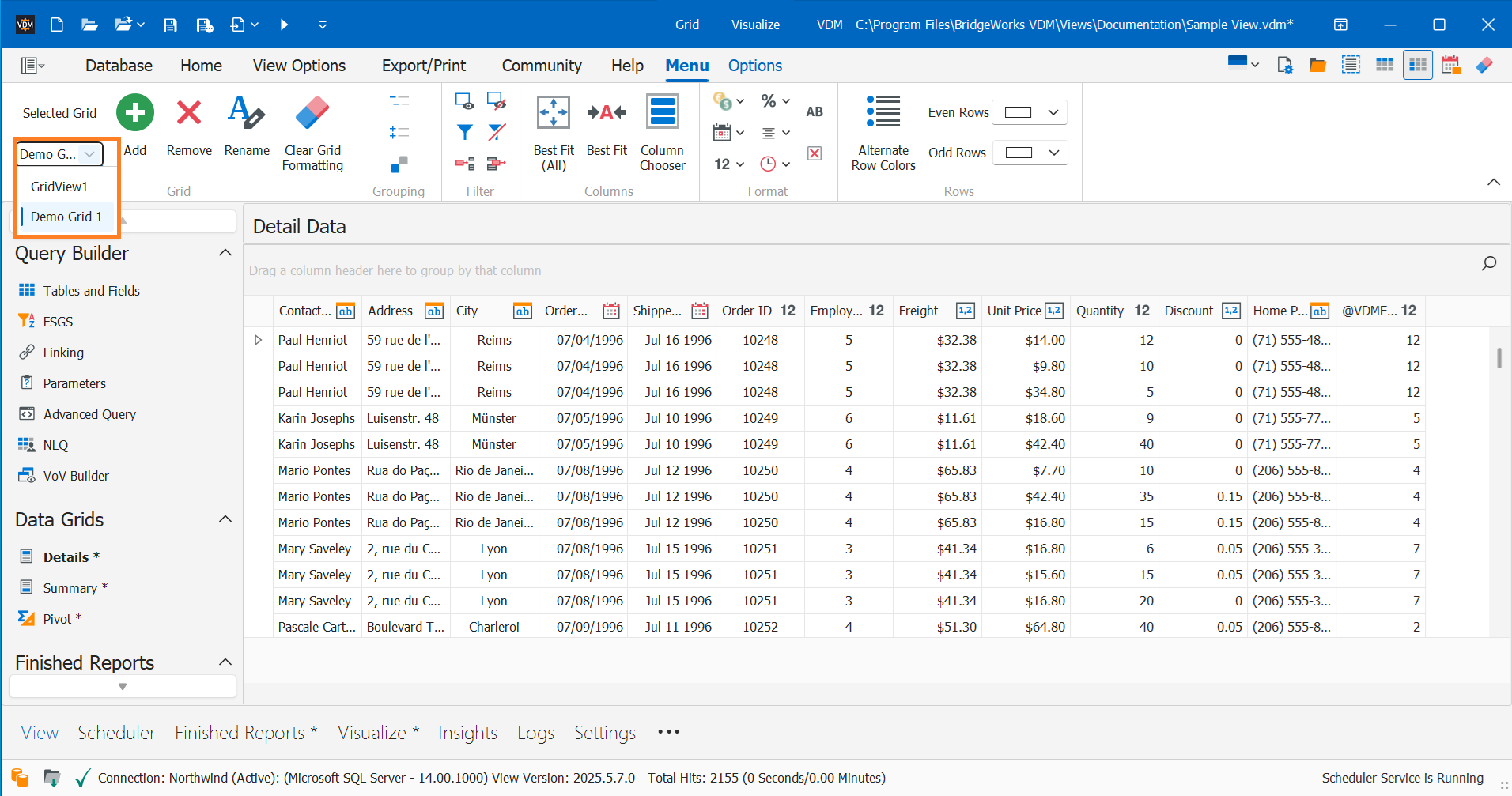 Adding and Using Multiple Grids in a View – BridgeWorks Help Center