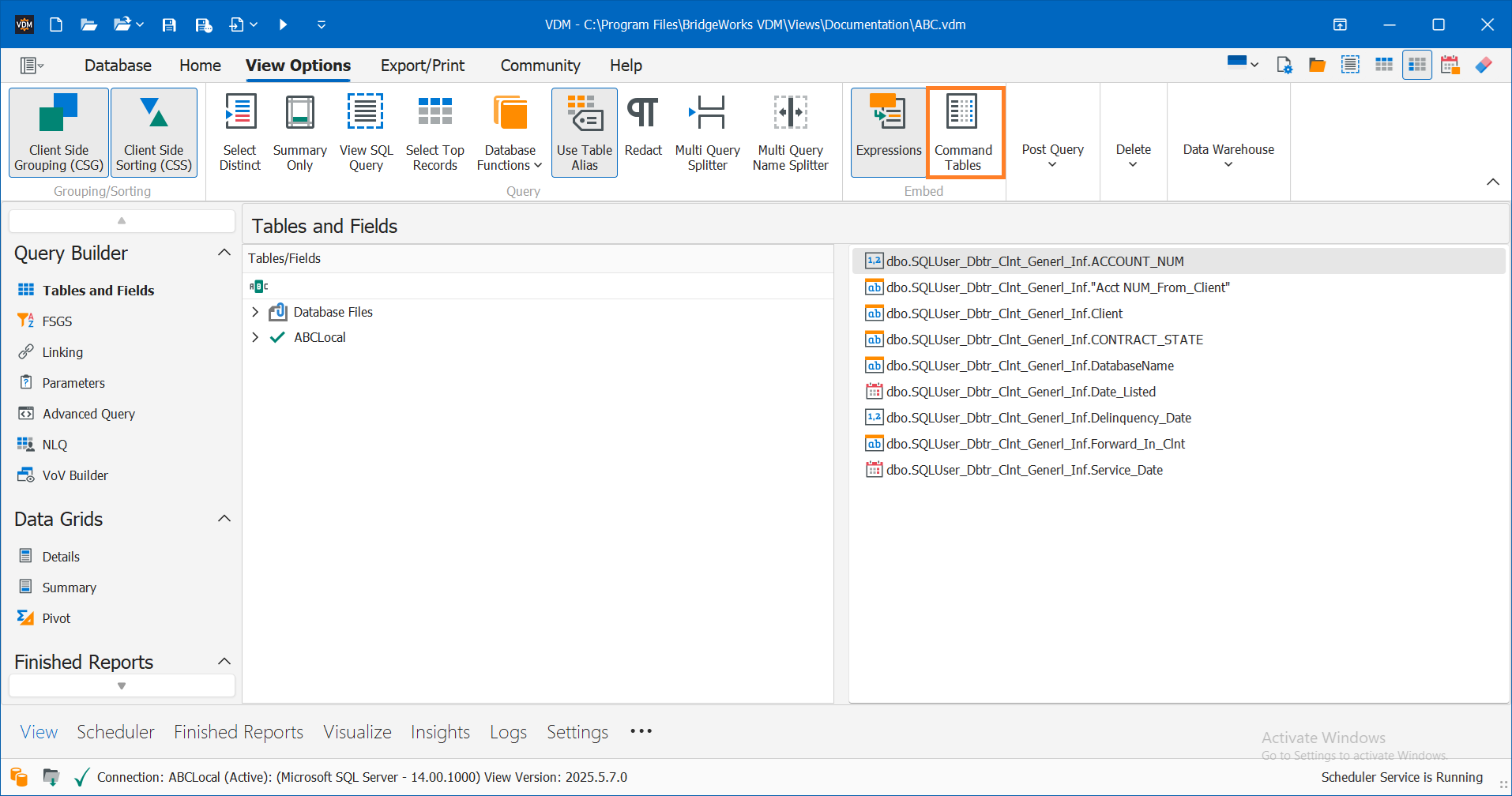 How to Disable the "Embed Command Table" Option in a View – BridgeWorks ...