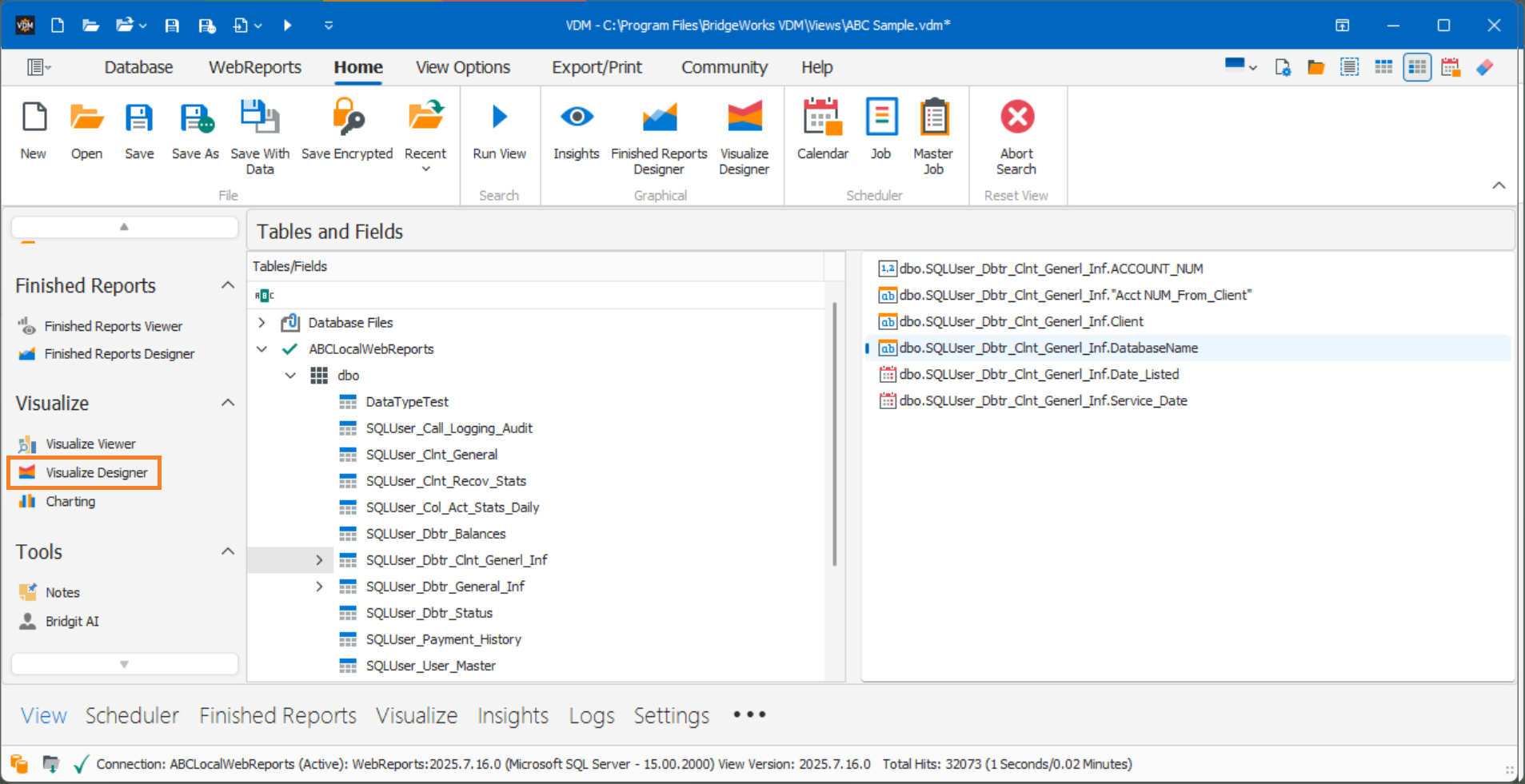 Creating a Chart in Visualize – BridgeWorks Help Center