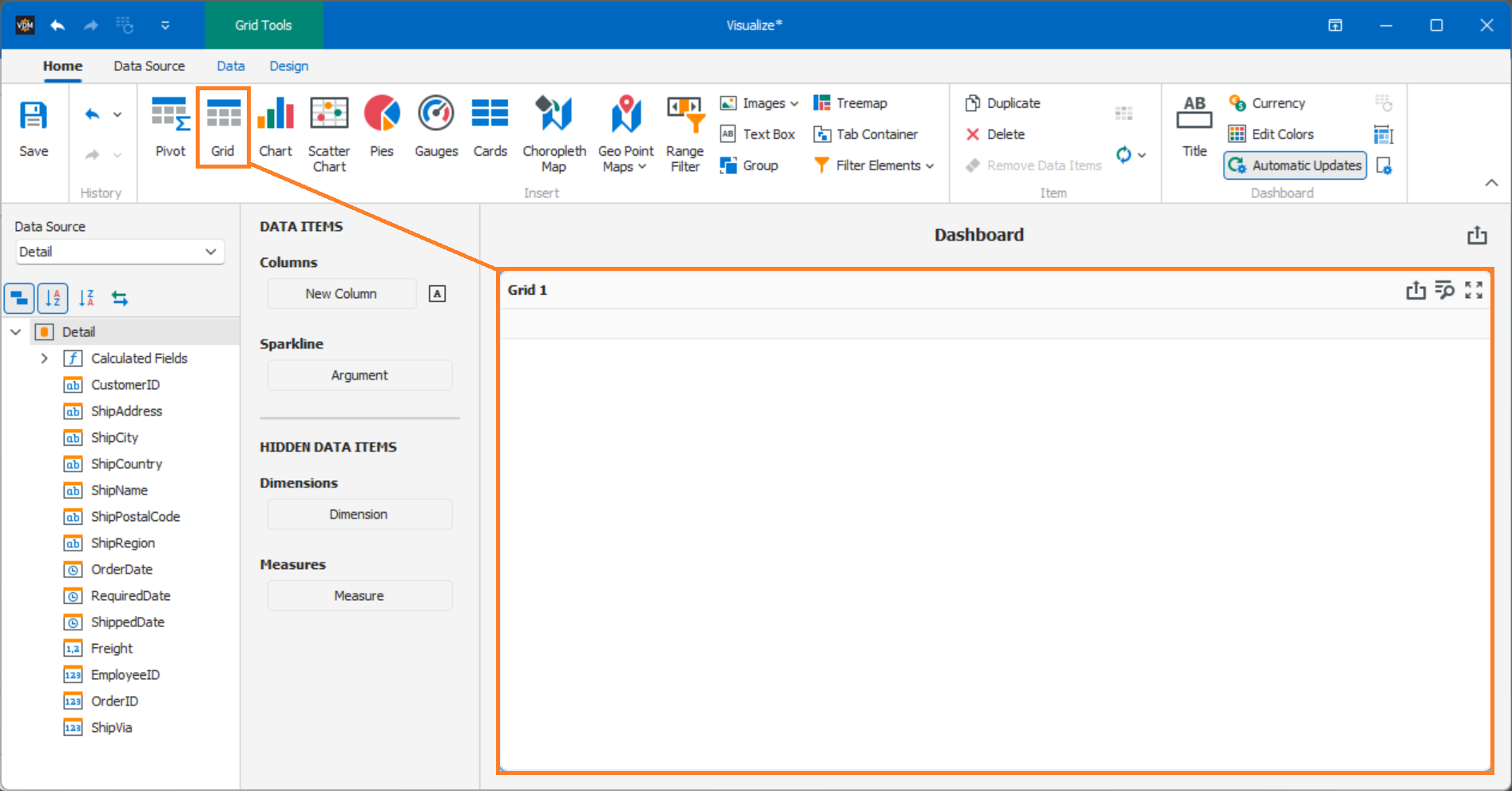 Creating a Grid in Visualize – BridgeWorks Help Center