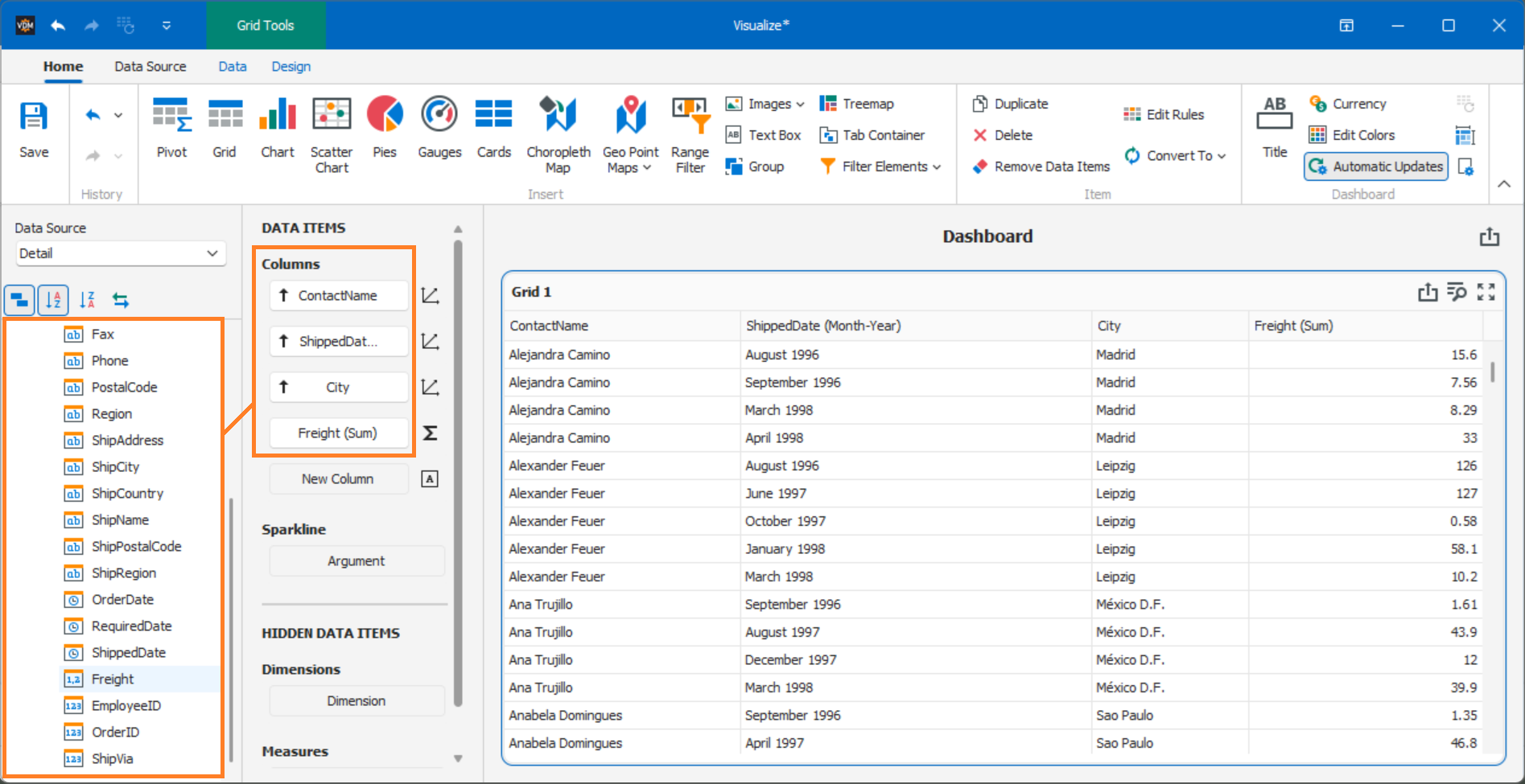Creating a Grid in Visualize – BridgeWorks Help Center