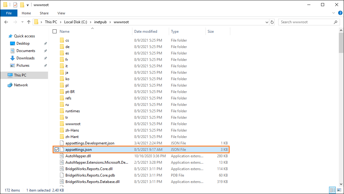 Configure Microsoft Internet Information Services (IIS) – BridgeWorks Help Center