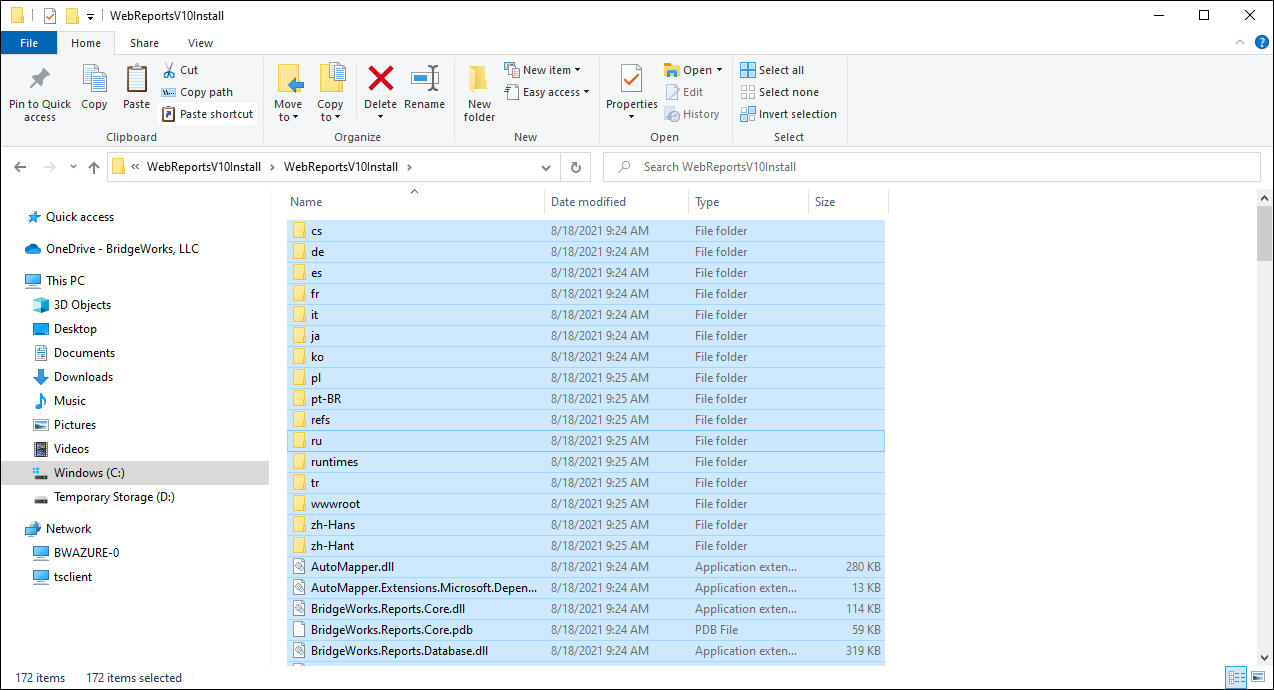 Update WebReports – BridgeWorks Help Center